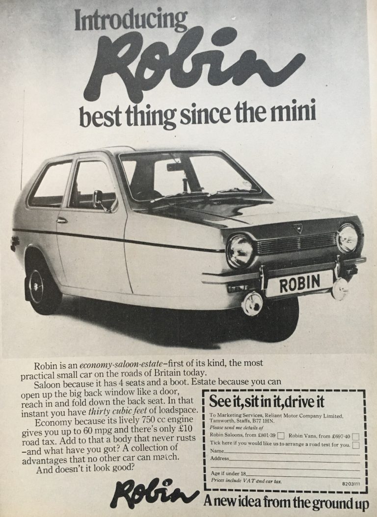 Reliant Robin: the quintessentially British ‘plastic pig’ - Cult Classics